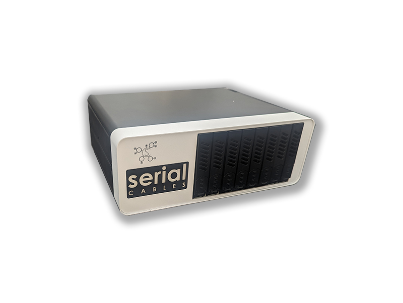 Gen5 PCIe 8 bay E3 passive JBOF. Supports all E3/U.2/U.3/M.2 form ...