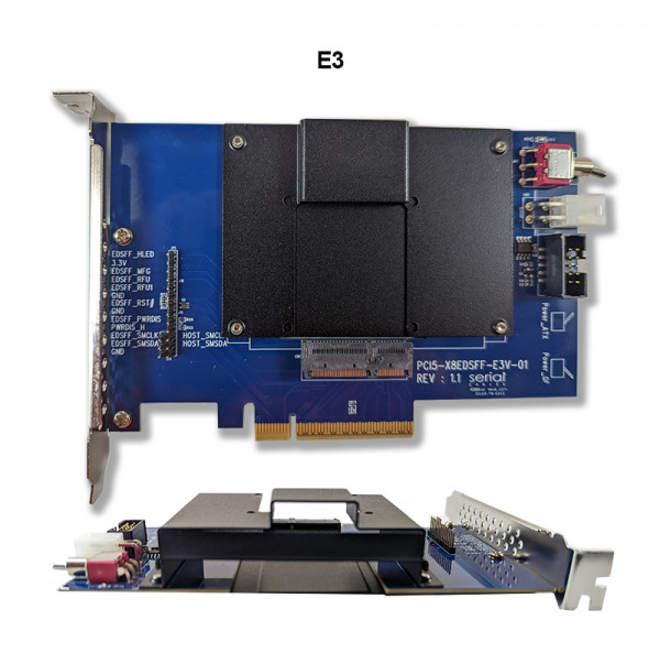 PCIe Gen5 x8 slot to E3 EDSFF Vertical Adapter | Gen5 PCIe/CXL | Serial ...