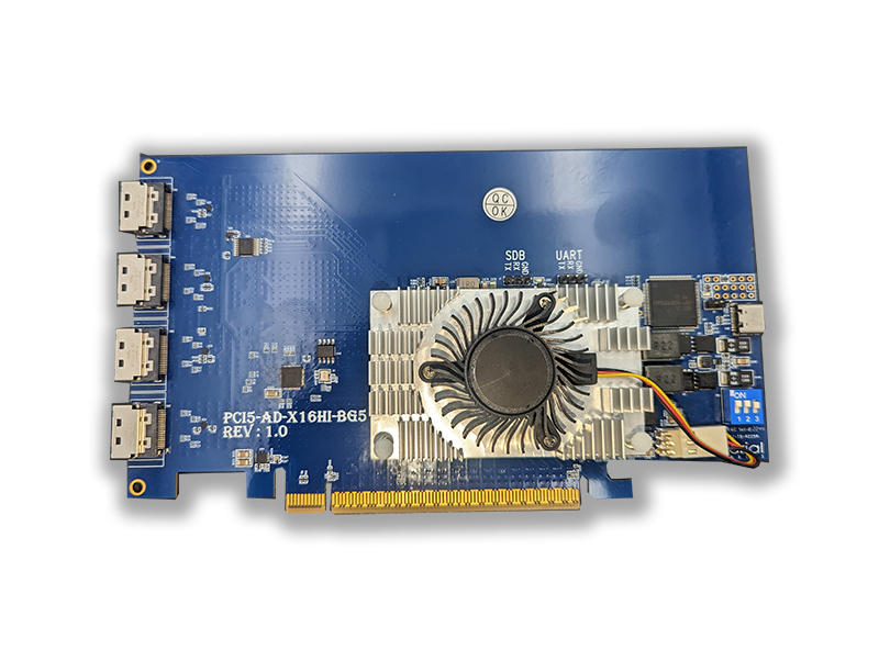 PCIe Gen5 x16 MCIO Host Card with Broadcom Atlas2 Production Level LLC ...