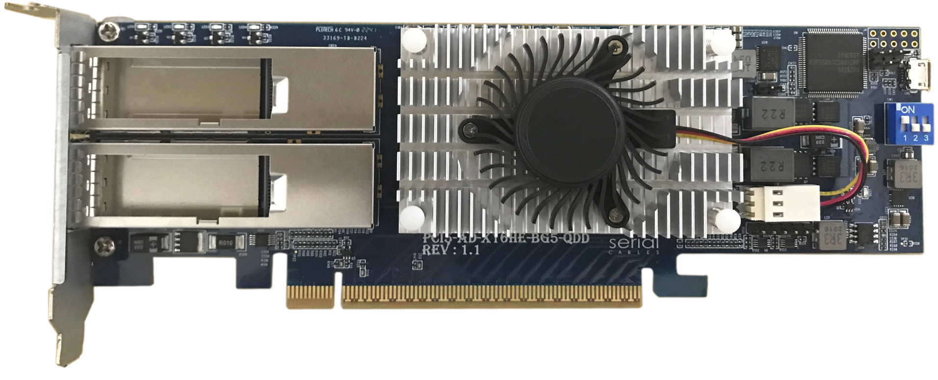 PCIe Gen5 x16 QSFP-DD Host Card with Broadcom Atlas2 Production Level ...