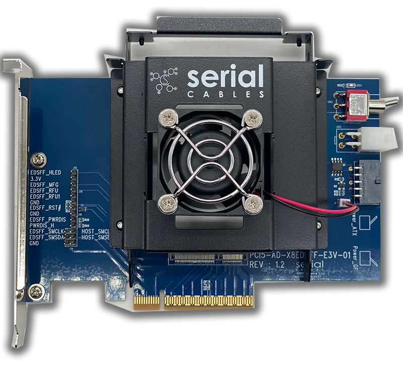 PCIe Gen5 x8 slot to E3 EDSFF Vertical Adapter | Gen5 PCIe/CXL | Serial ...