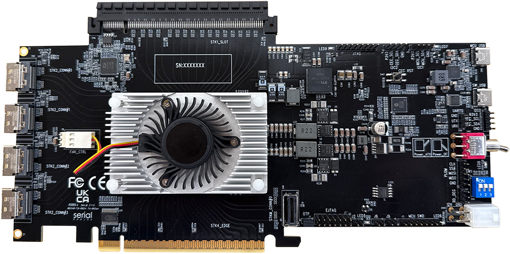 Gen5 PCIe Microchip Based Host Card w/4x4 MCIO and 1x16 Straddle Mount ...