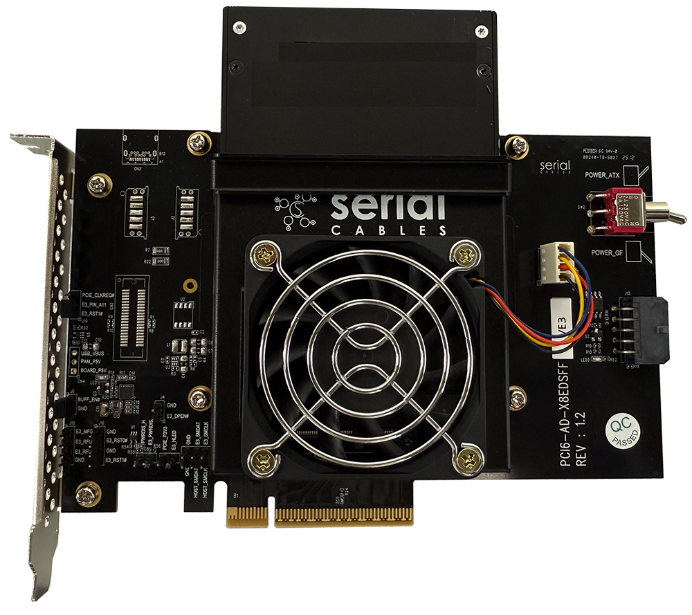 Gen6 PCIe/CXL rated x8 slot – x8 E3 EDSFF Vertical Adapter | Gen6 PCIe ...