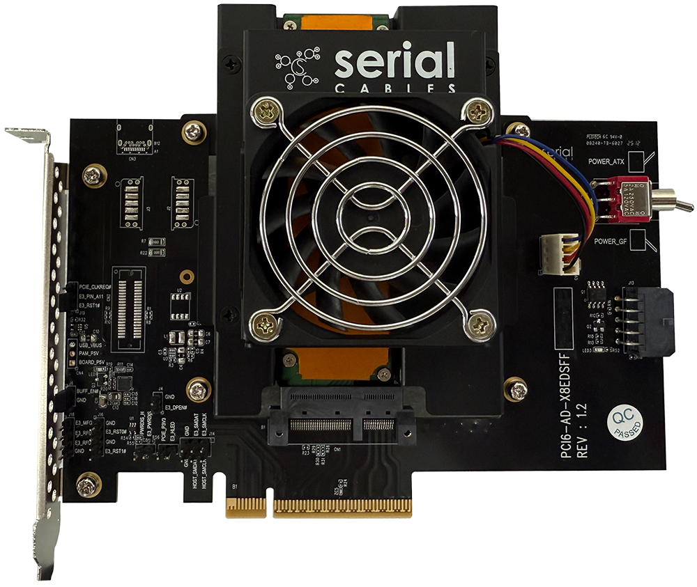 Gen6 PCIe/CXL rated x8 slot – x4 E1 EDSFF Vertical Adapter | Gen6 PCIe ...