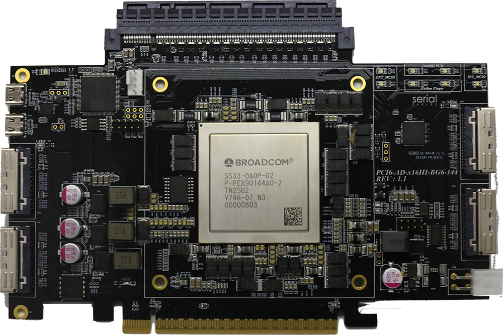 Gen6 x16 – 4, x8 MCIO Host Card w/ 1x16 Straddle Mount Connector (A0 ...