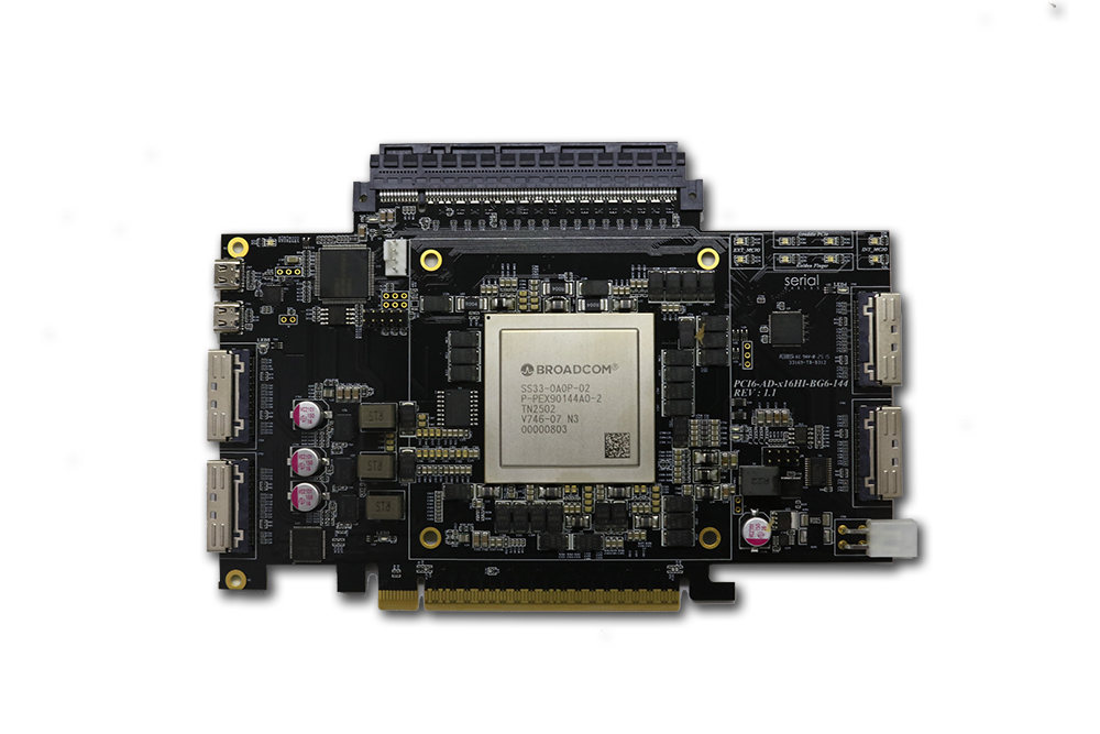 Gen6 x16 – 4, x8 MCIO Host Card w/ 1x16 Straddle Mount Connector (A0 80 ...